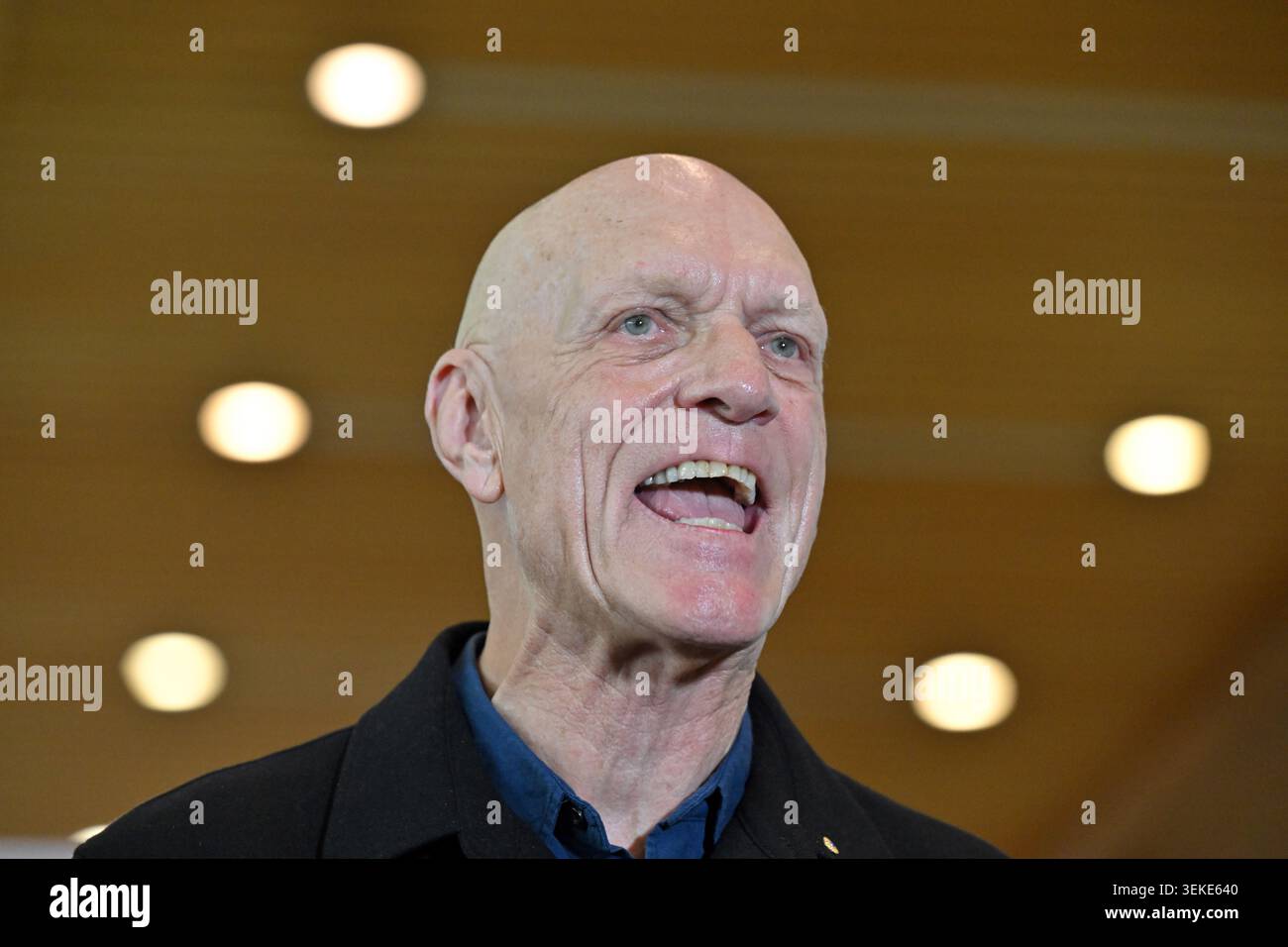 Musician and former Labor Minister Peter Garrett at a press conference ...