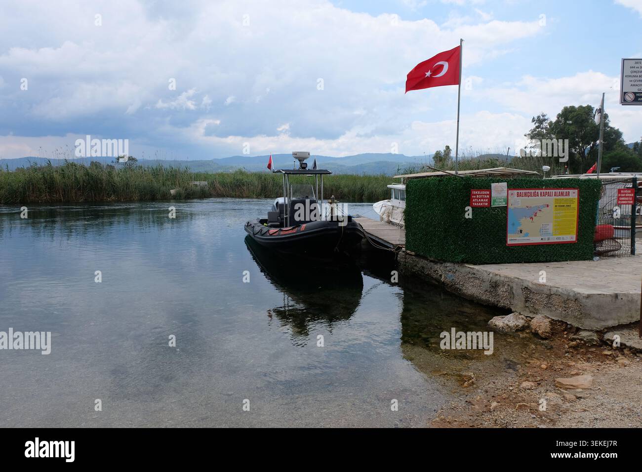 20 May 2026, Turkey, Akyaka: A local fisherman's boat moored at the ...