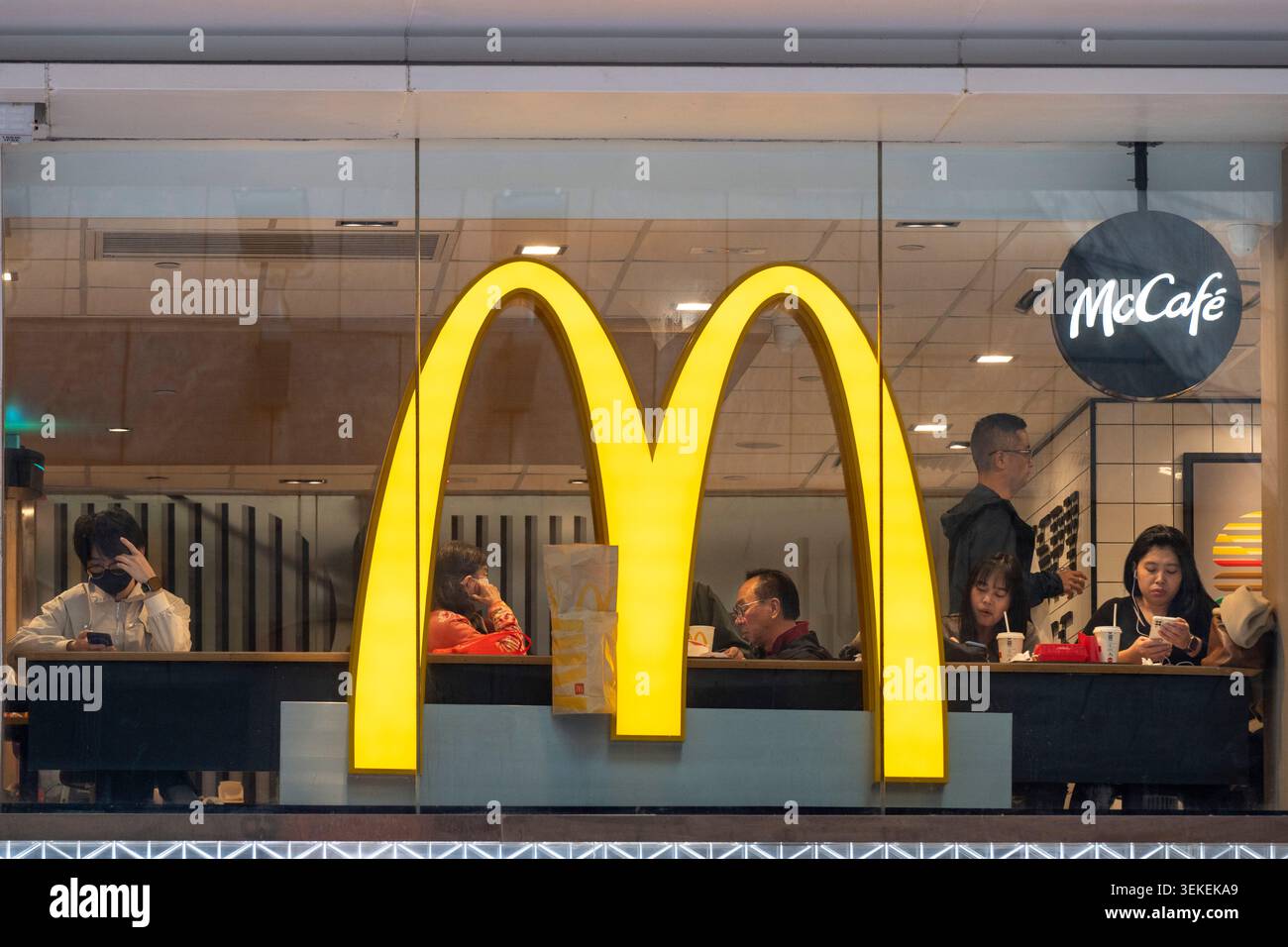 Customers seen at a McDonald’s American fast-food restaurant. (Photo by ...