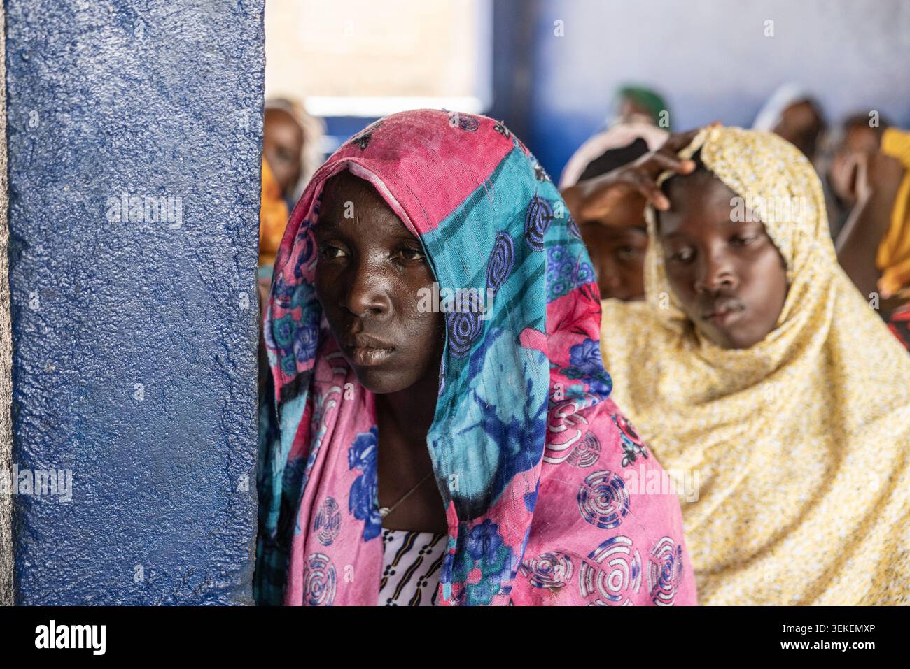 Women wait for their pre-natal consultations in the Birao District ...