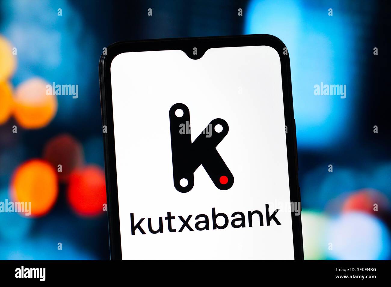 In this photo illustration, the Kutxabank logo is seen displayed on a ...