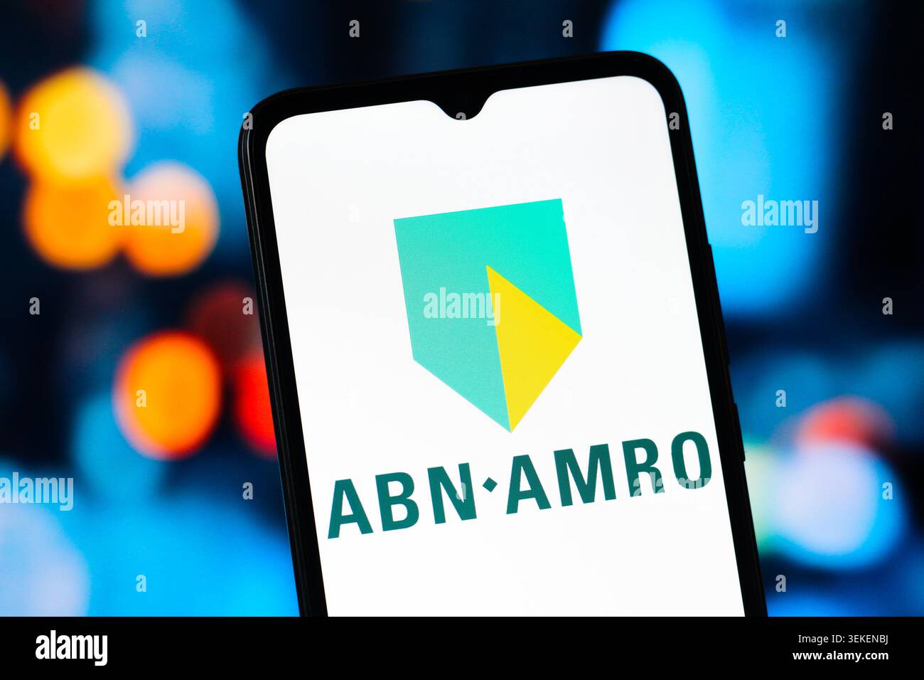 In this photo illustration, the ABN AMRO logo is seen displayed on a ...