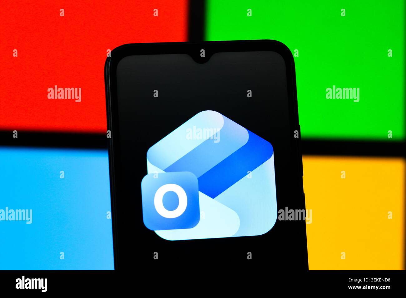 In this photo illustration, the Microsoft Outlook logo is seen ...