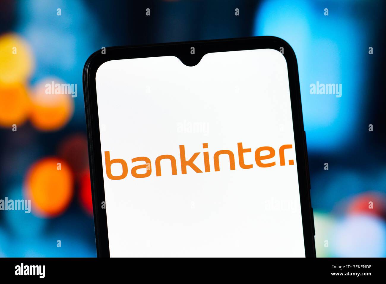 In this photo illustration, the Bankinter logo is seen displayed on a ...