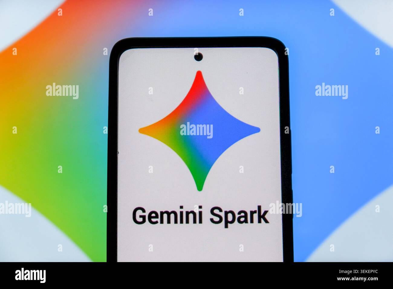 In this photo illustration, the Google Gemini Spark logo is seen ...