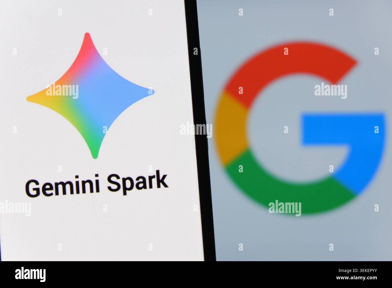 In this photo illustration, the Google Gemini Spark logo is seen ...