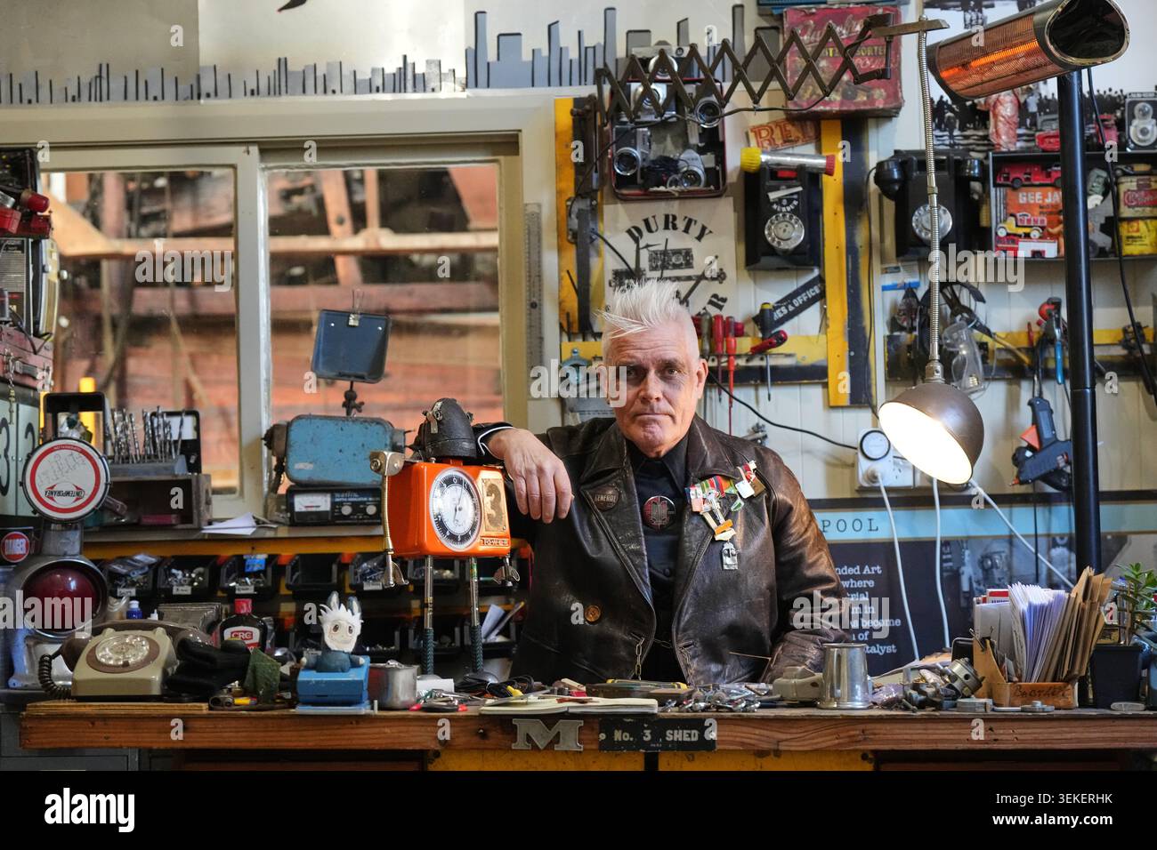 Artist Martin Horspool poses in his store at the Victorian precinct in ...