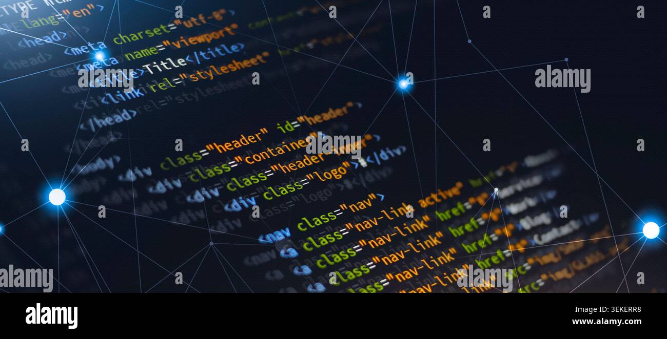 html programming web coding banner. front-end developing language for ...