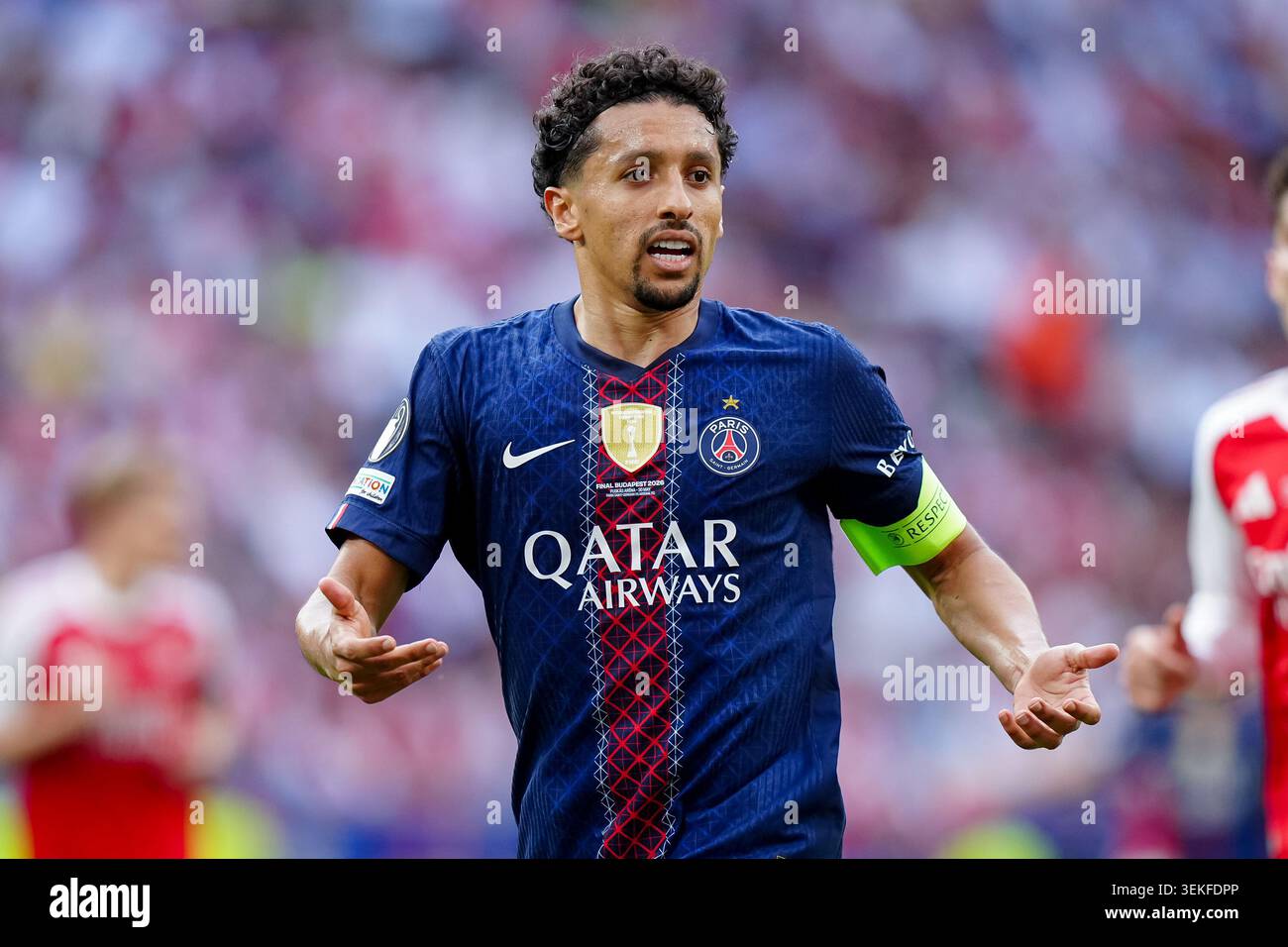 Marquinhos of Paris Saint-Germain FC looks on during the UEFA Champions ...