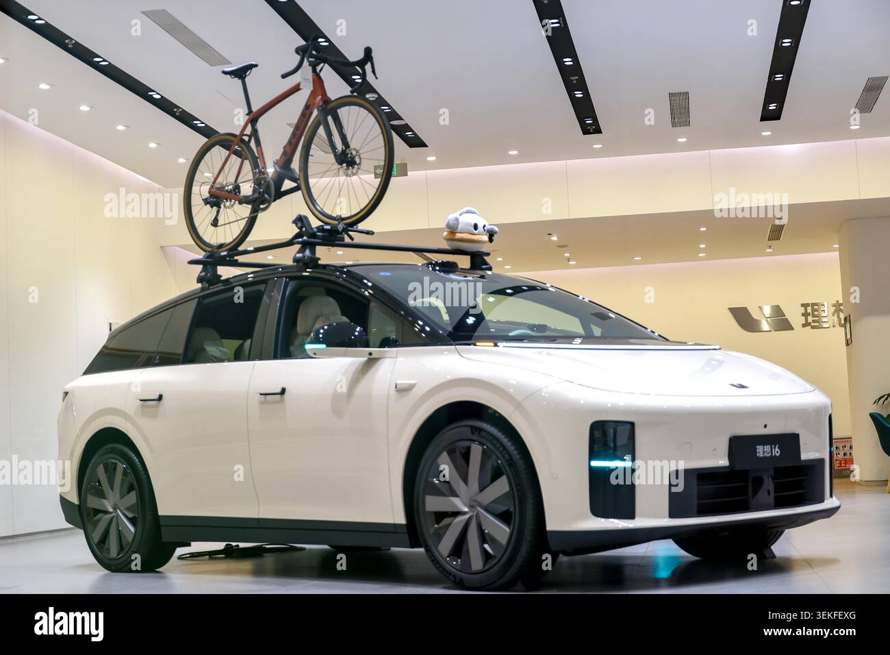 Residents test drive Li Auto i6 new energy vehicles at a shopping mall ...