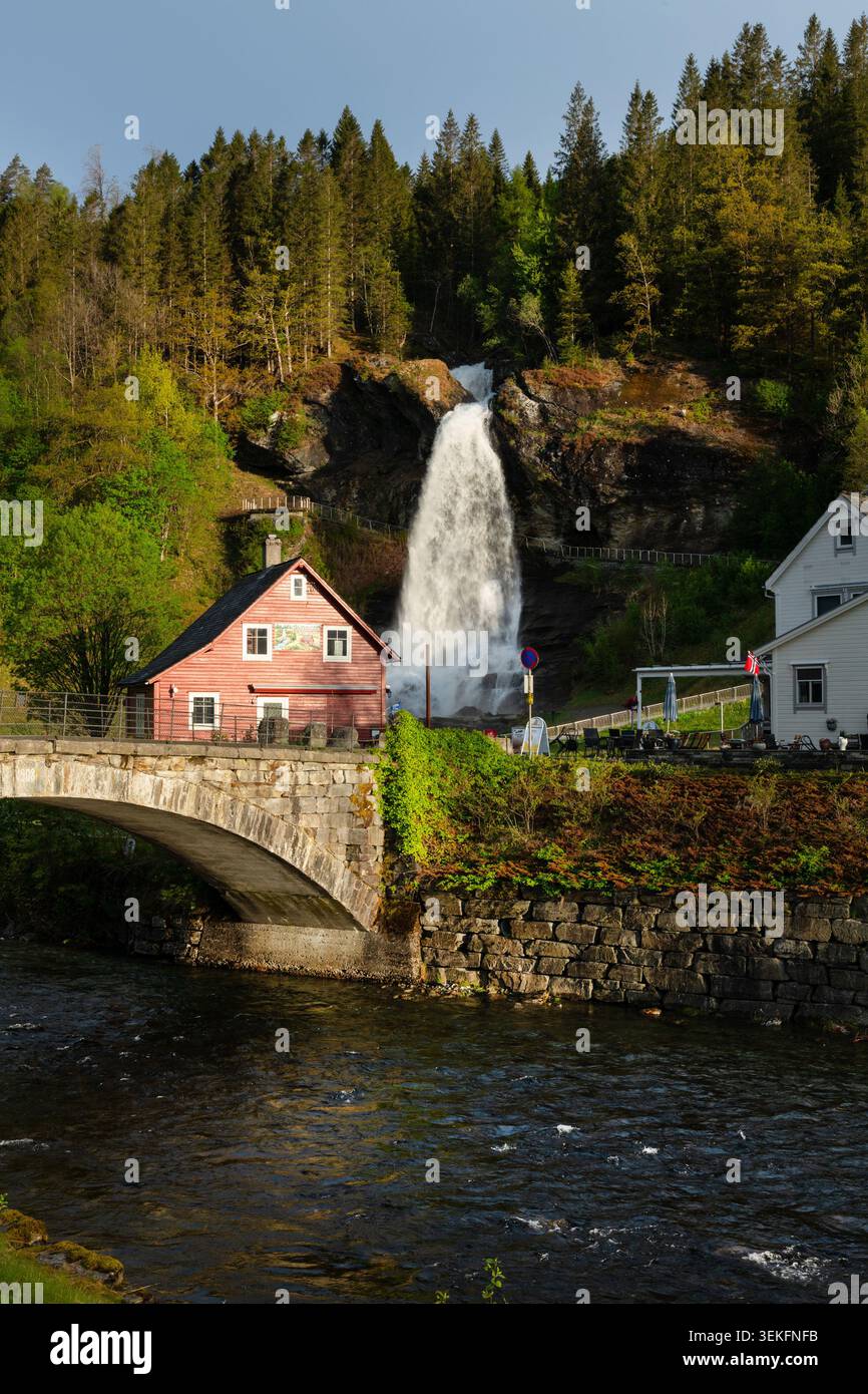 Steindalsfossen, waterfall, Norheimsund, Norway Stock Photo - Alamy