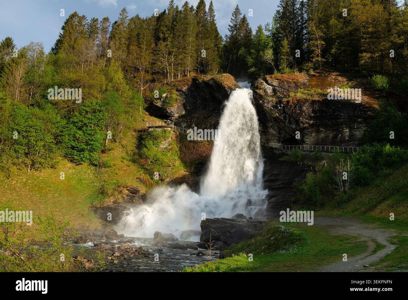 Steindalsfossen, waterfall, Norheimsund, Norway Stock Photo - Alamy
