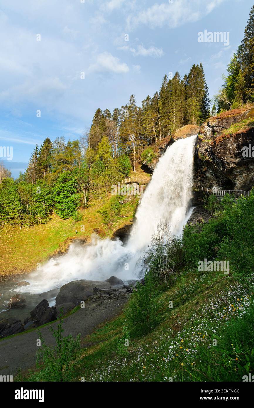Steindalsfossen, waterfall, Norheimsund, Norway Stock Photo - Alamy