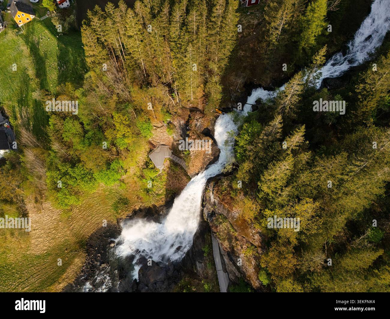 Steindalsfossen, waterfall, Norheimsund, Norway Stock Photo - Alamy