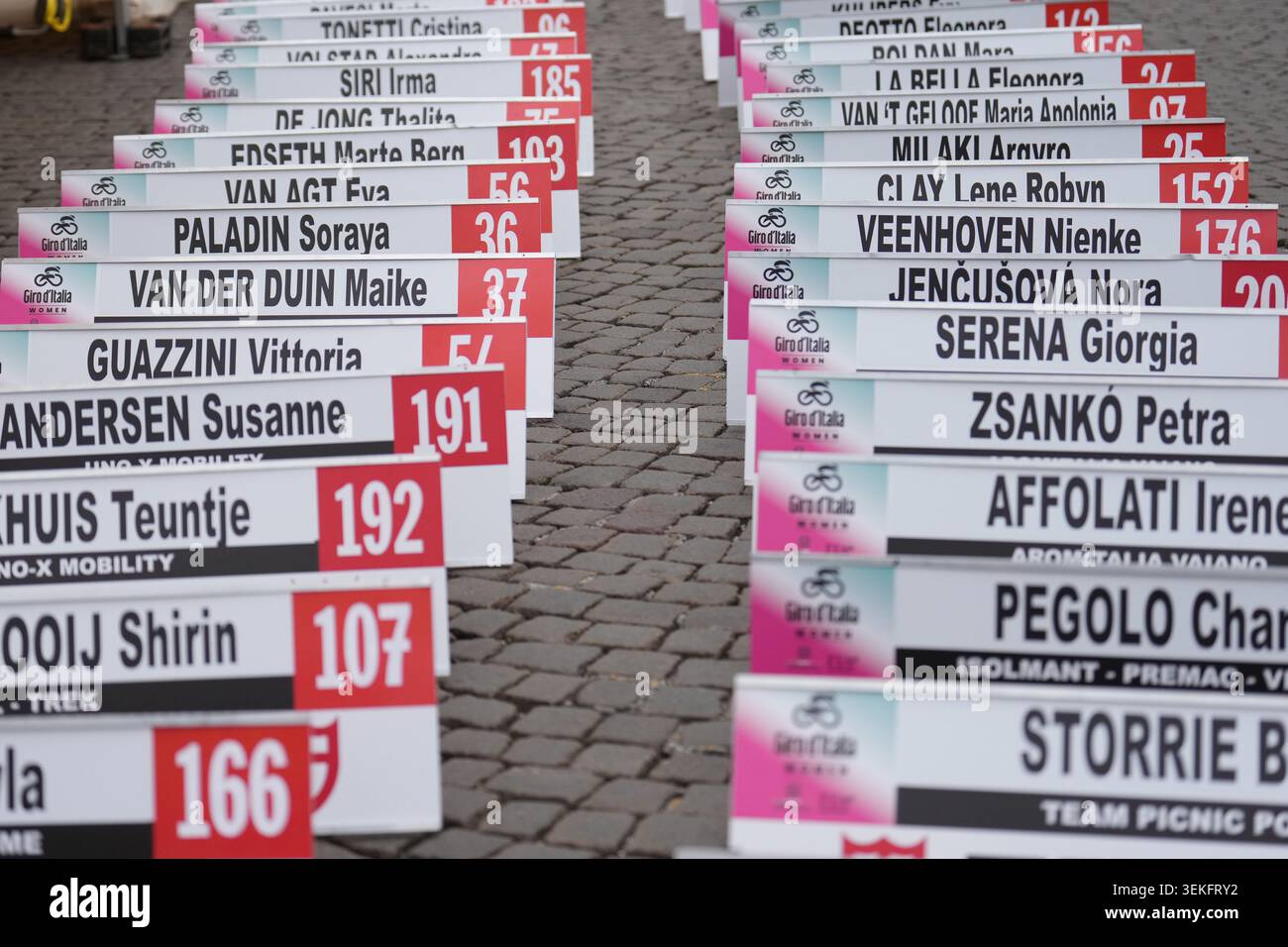 Pre race during Stage 4, an individual time trial, of the Giro d’Italia ...