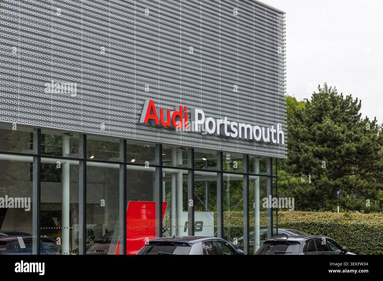 Audi Portsmouth car dealership building exterior facade. London, UK, 3 ...