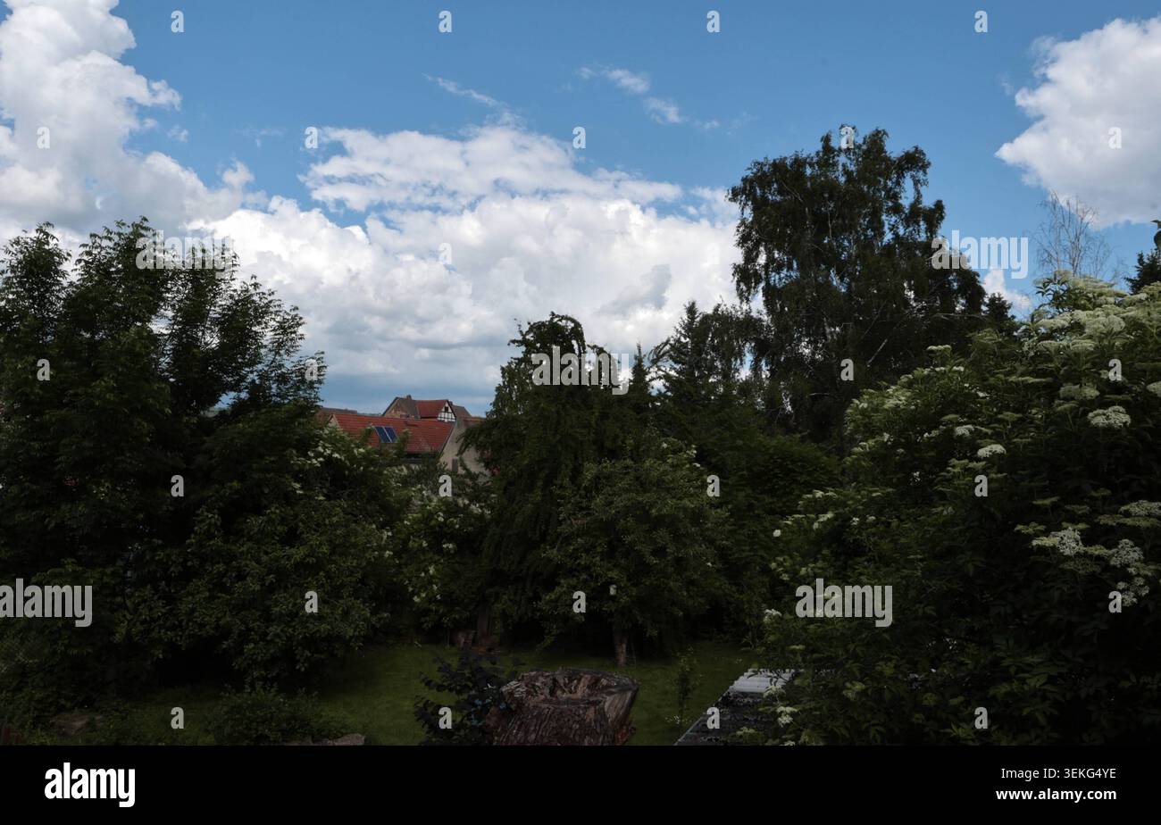 Himmel 01.06.2026, Ostramondra, Wolkenformationen am blauen Himmel ...