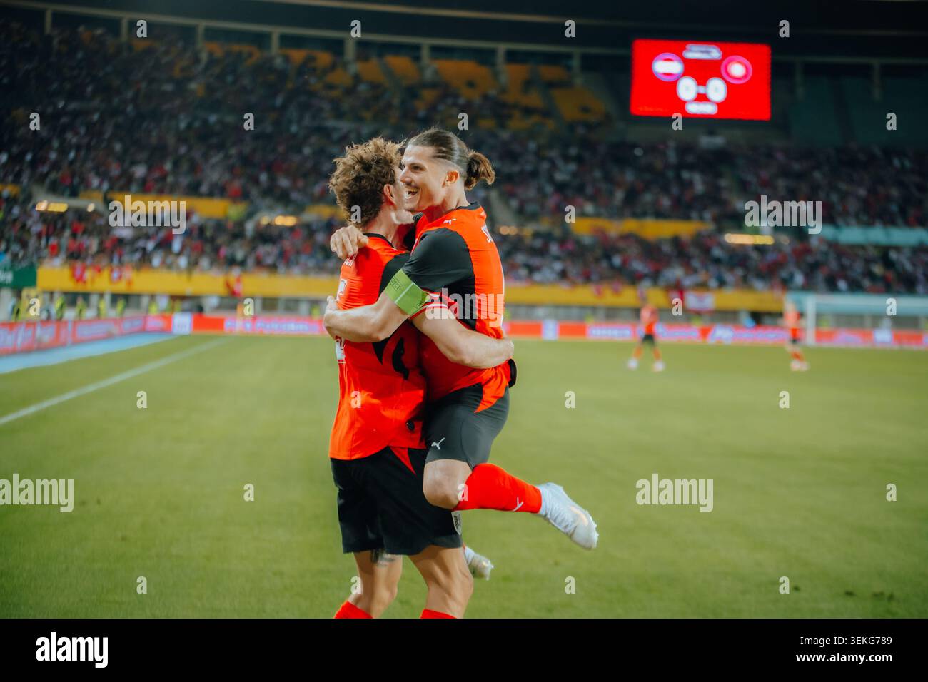 Vienna, Austria, 01th June 2026, Stefan Posch and Marcel Sabitzer in ...