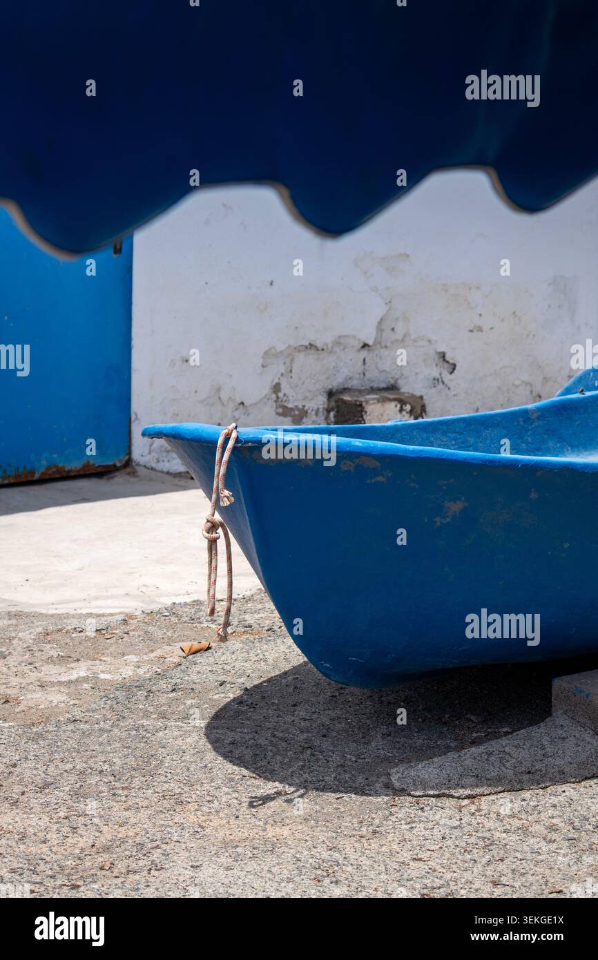 Bow of a Small Lonely Fishing Boat on a Street in El Pajar, Gran ...