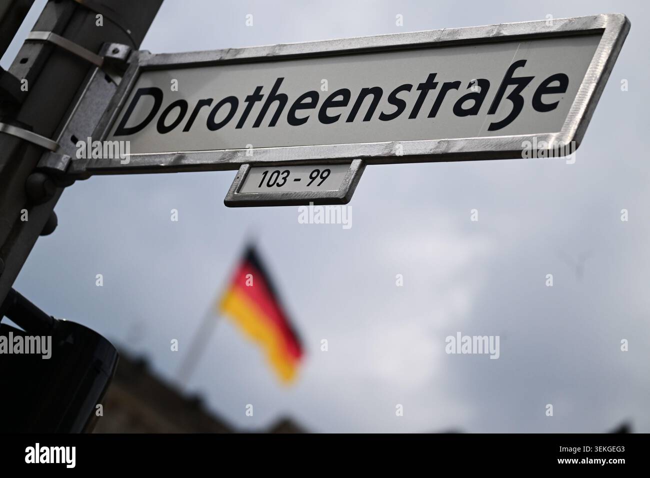 02 June 2026, Berlin: "Dorotheenstraße" is written on a street sign at ...
