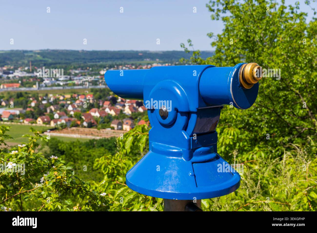 Zechsteinaussicht Fernrohr auf der Zechsteinaussicht Radebeul Sachsen ...