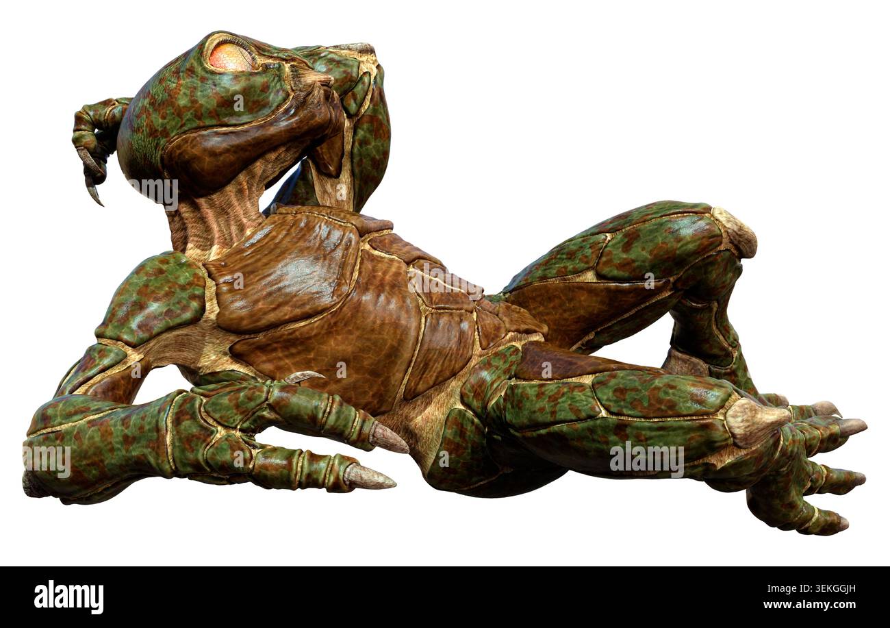 3D rendering of a green alien isolated on white background Stock Photo ...