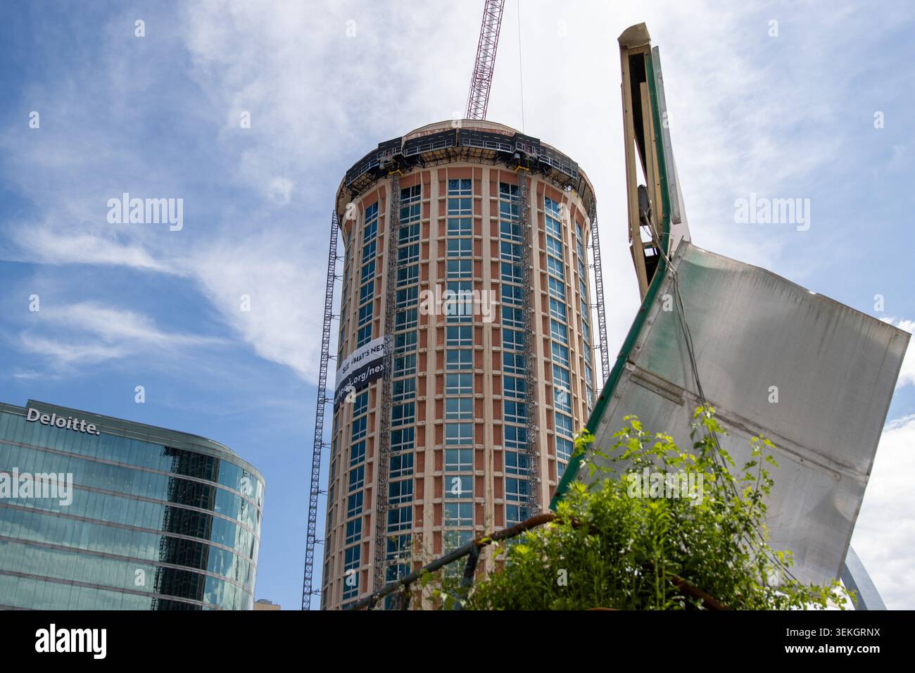 6/1/2026 - Crews continue work demolishing the old Millennium Hotel in ...