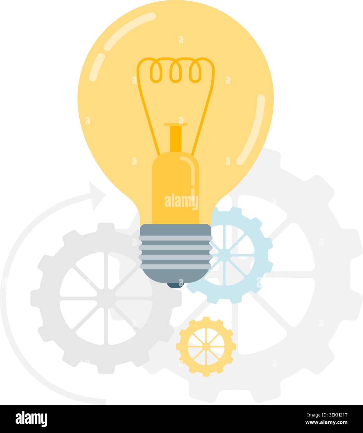 lightbulb over gear Stock Vector Image & Art - Alamy