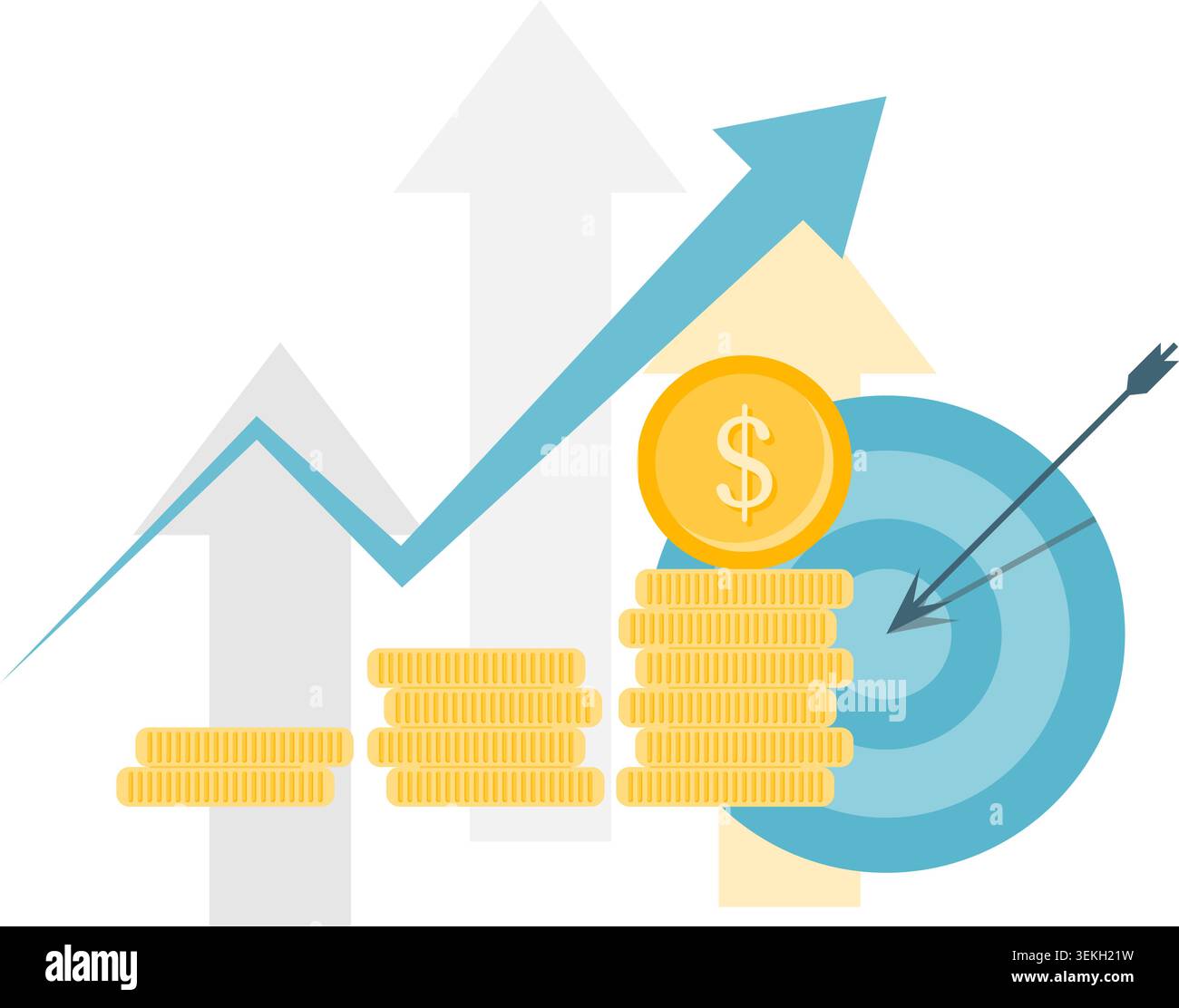 funding target and arrow up Stock Vector Image & Art - Alamy