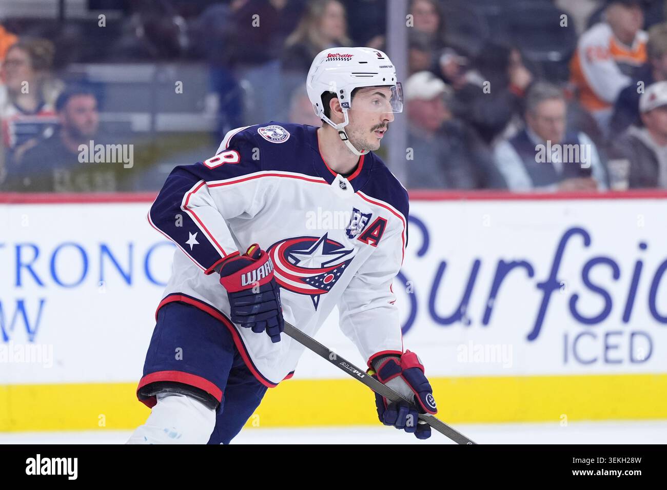 FILE - Columbus Blue Jackets' Zach Werenski plays during an NHL hockey ...