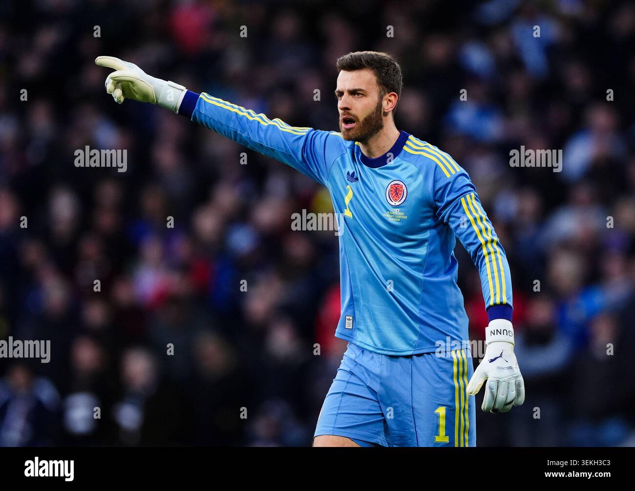 File photo dated 28-03-2026 of goalkeeper Angus Gunn. Scotland have ...