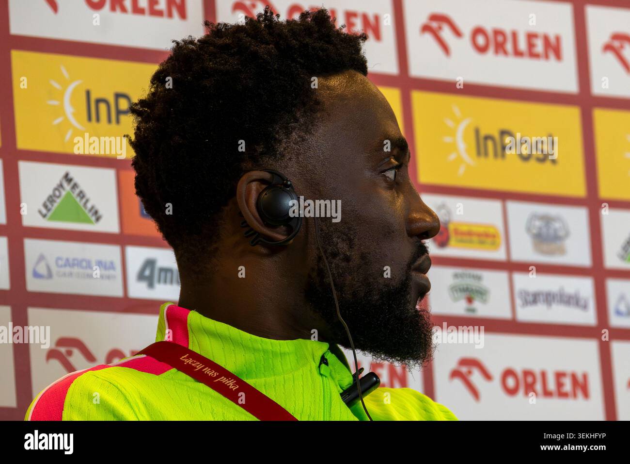 Warsaw, Poland. 2 June 2026. WILFRED NDIDI of NIGERIA seen during press ...