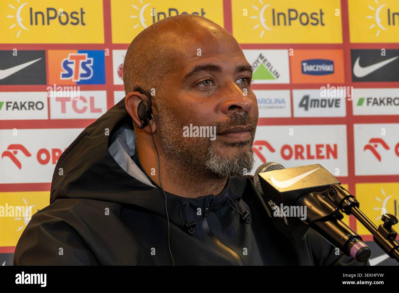 Warsaw, Poland. 2 June 2026. ERIC CHELLE of NIGERIA seen during press ...