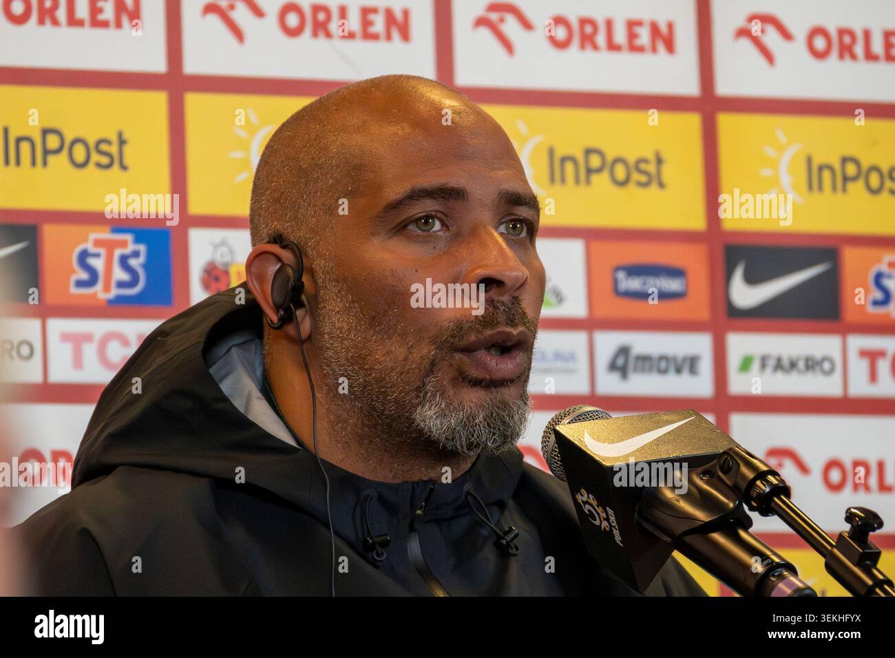 Warsaw, Poland. 2 June 2026. ERIC CHELLE of NIGERIA seen during press ...