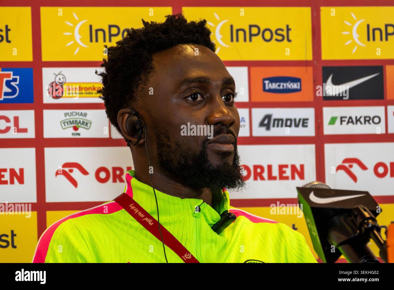 Warsaw, Poland. 2 June 2026. WILFRED NDIDI of NIGERIA seen during press ...