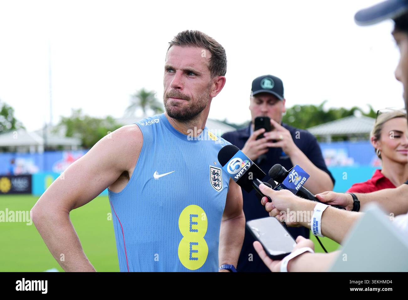 England's Jordan Henderson during a training session at Palm Beach ...