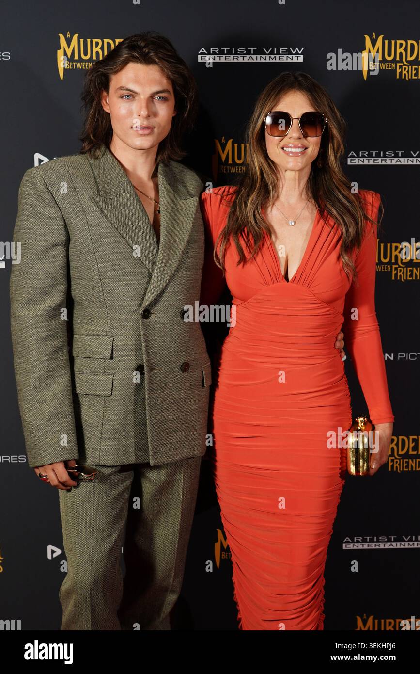 Damian and Liz Hurley attend the Murder Between Friends UK premiere at ...
