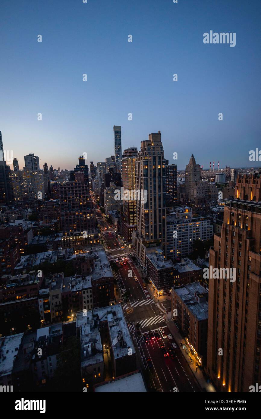 Sample photo: After-work traffic on First Avenue during the blue hour ...