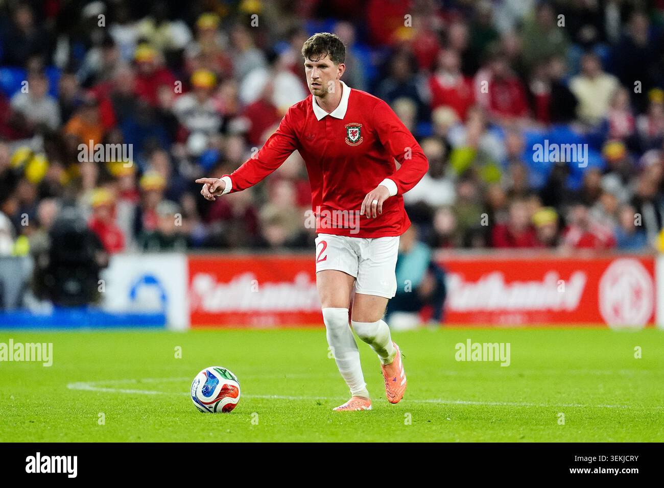 Wales' Chris Mepham during the international friendly at the Cardiff ...