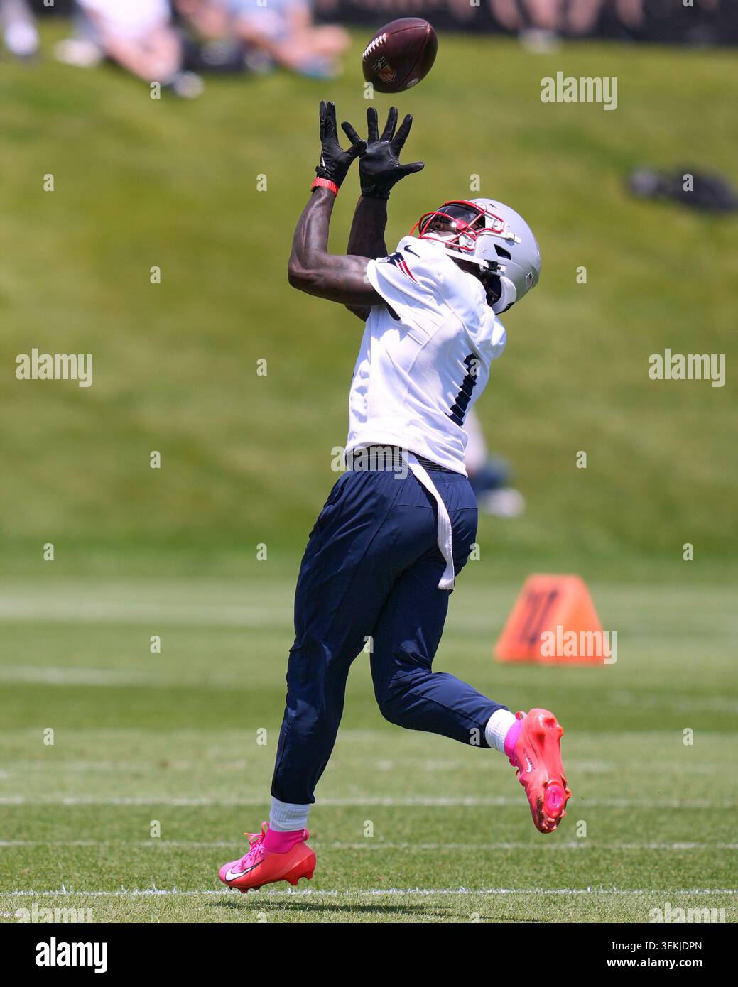New England Patriots' A.J. Brown (1) during an NFL football training ...
