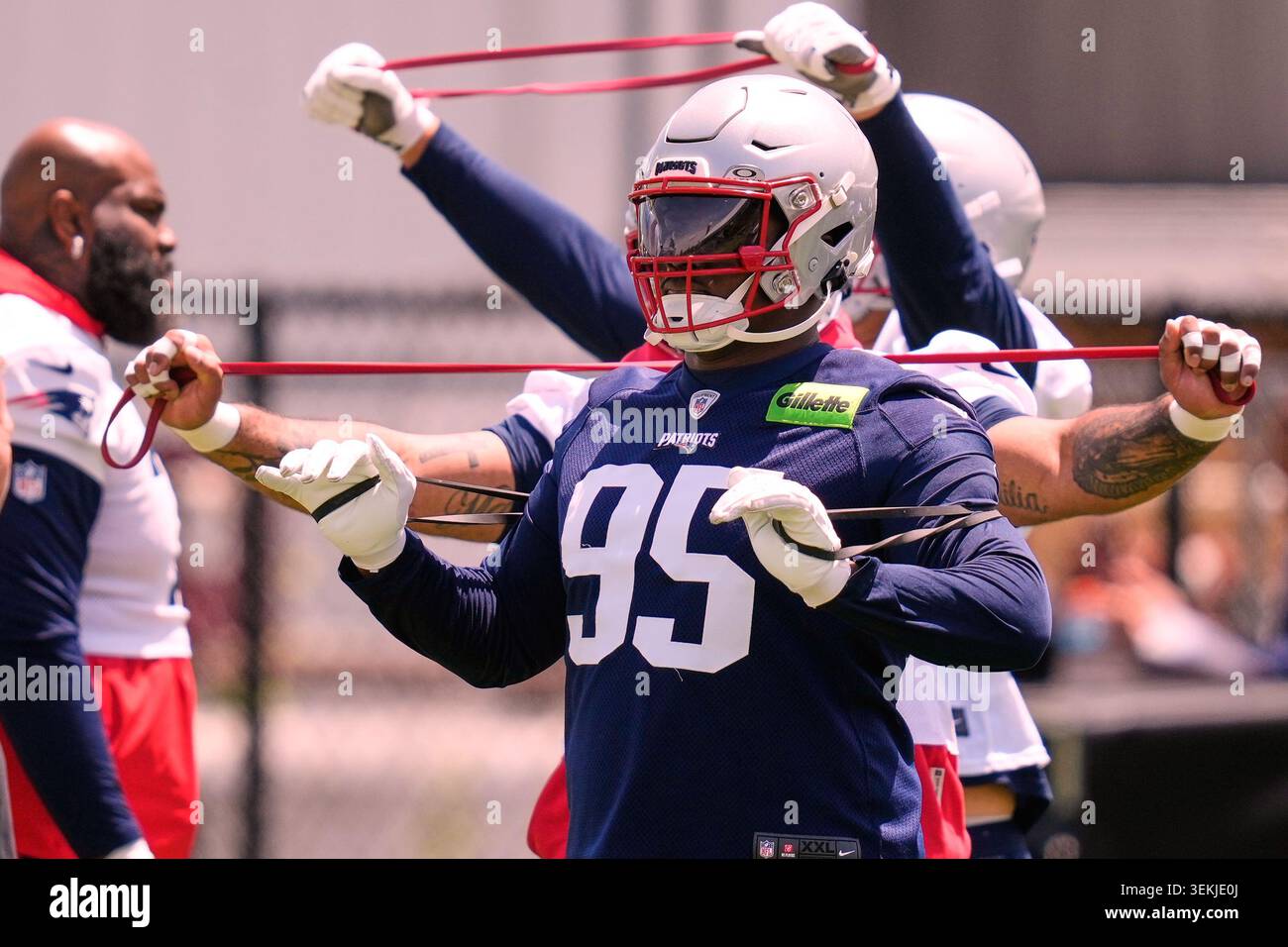 New England Patriots Eric Gregory during an NFL football training camp ...