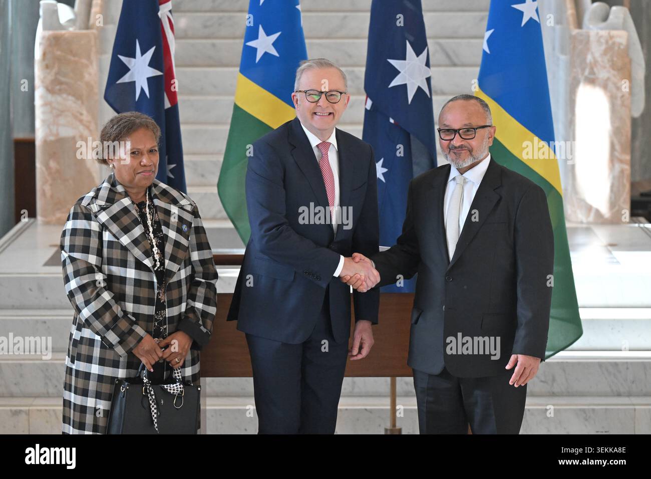 Canberra, Australia. 03rd June, 2026. Solomon Islands Prime Minister ...