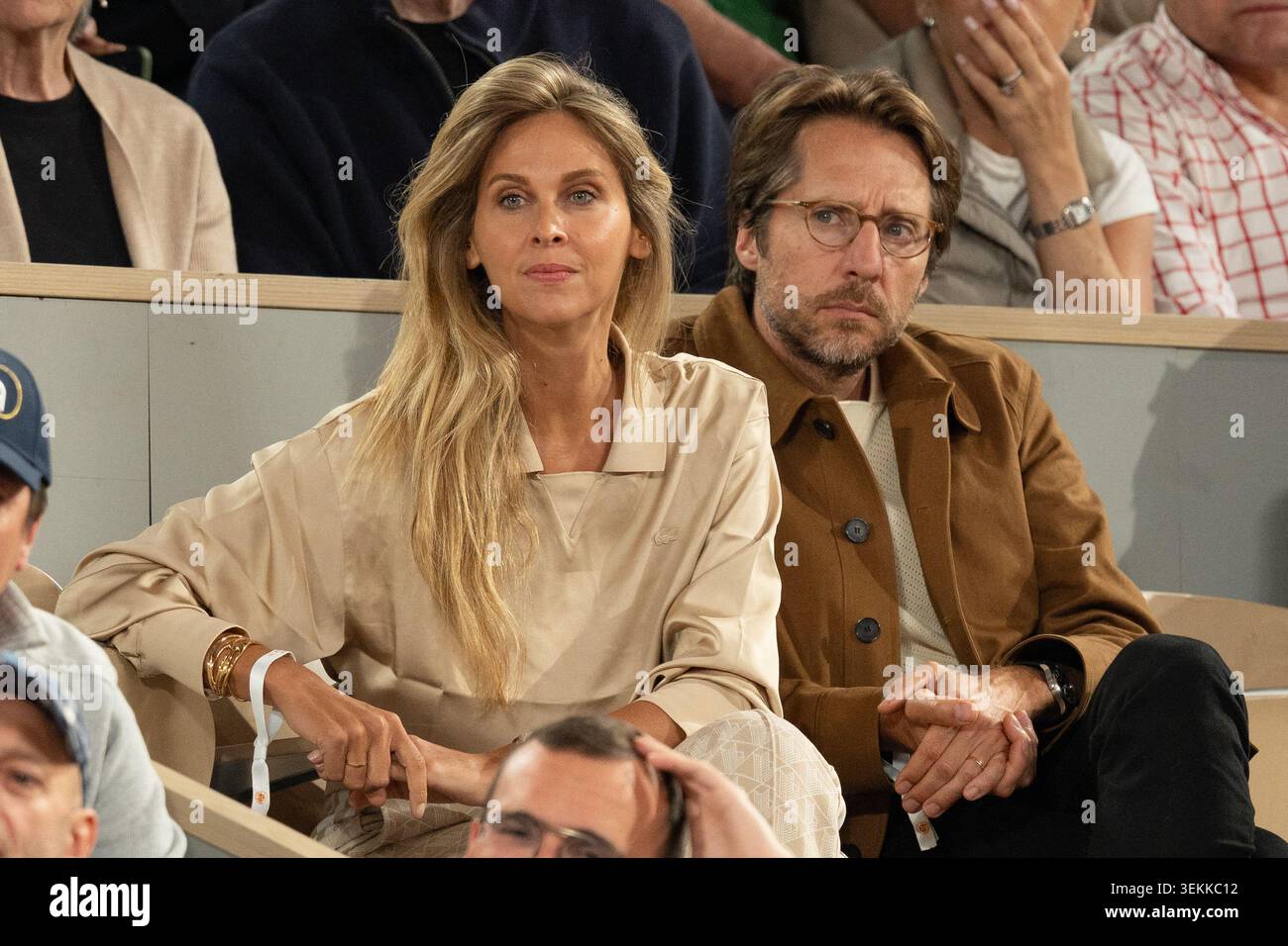 Ophelie Meunier and Mathieu Vergne attend the 10rd day of the Roland ...