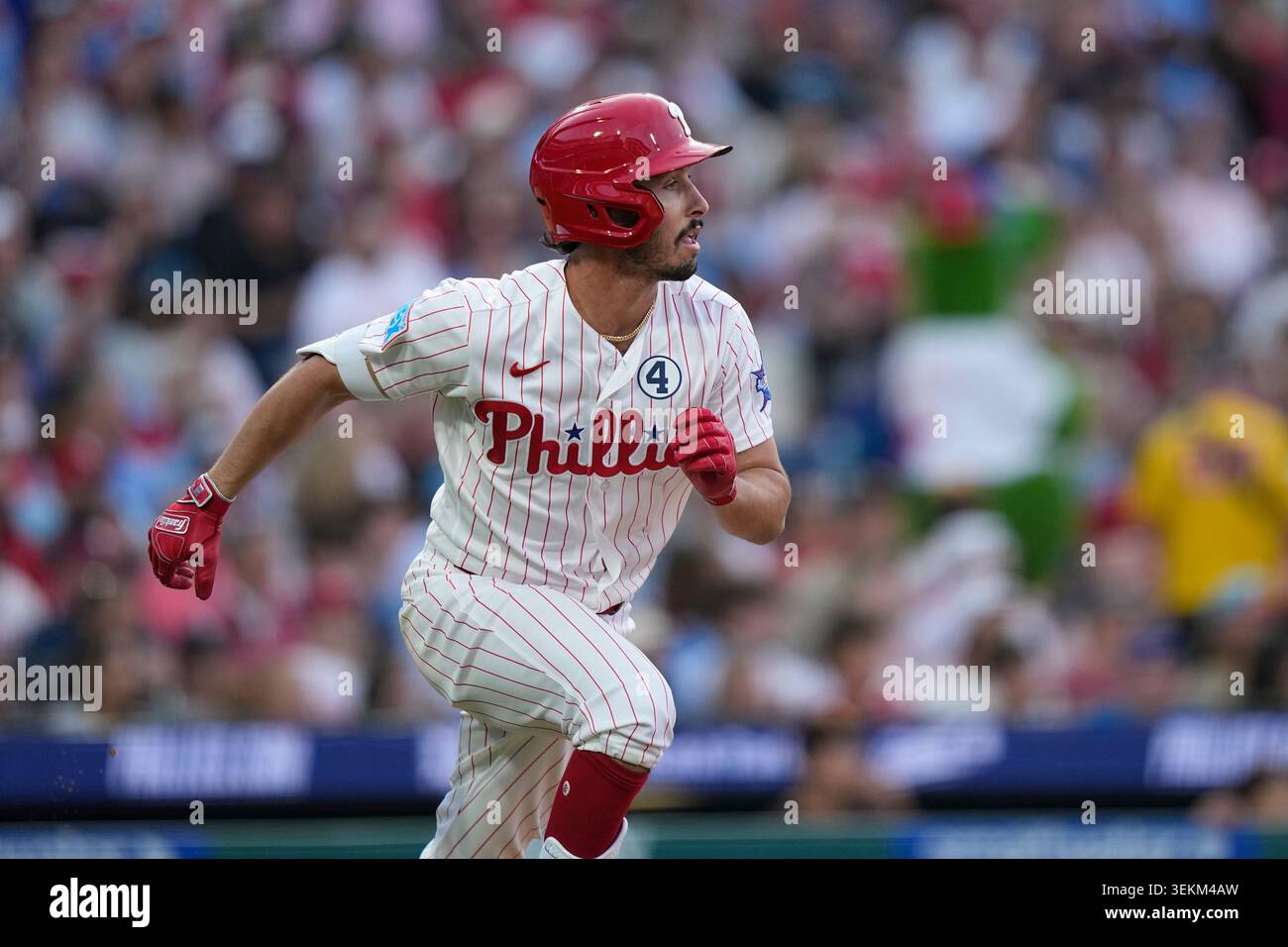 Philadelphia Phillies' Garrett Stubbs plays during a baseball game ...