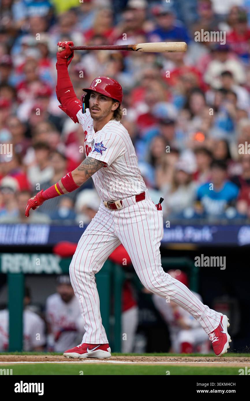 Philadelphia Phillies' Bryson Stott plays during a baseball game ...