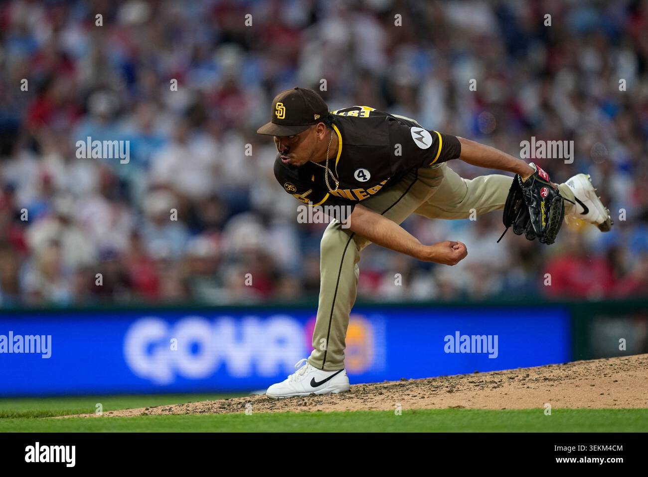 San Diego Padres' Jeremiah Estrada plays during a baseball game Tuesday ...