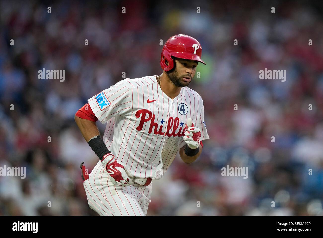 Philadelphia Phillies' Justin Crawford plays during a baseball game ...