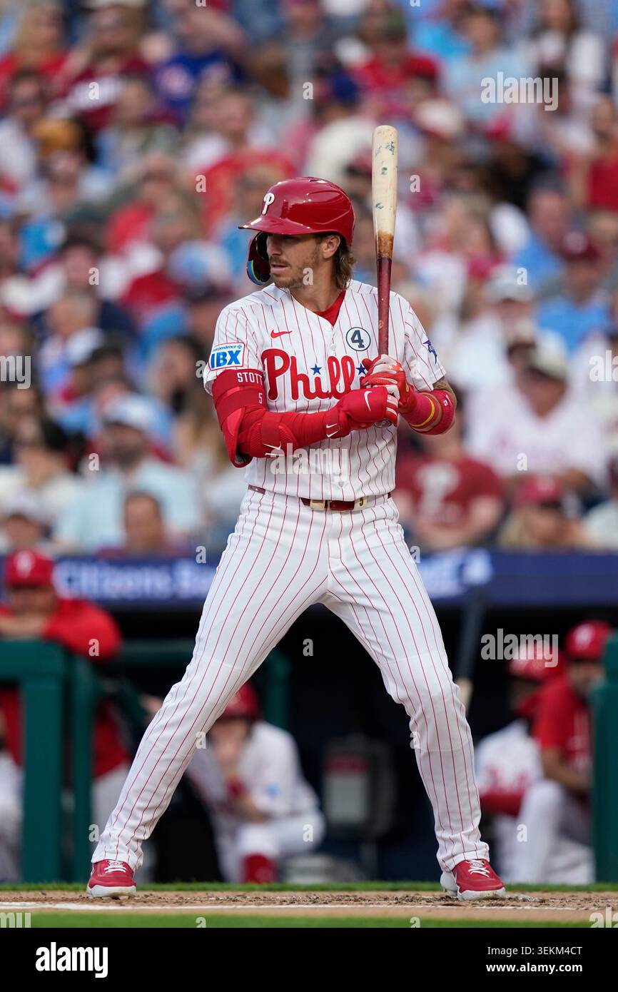 Philadelphia Phillies' Bryson Stott plays during a baseball game ...