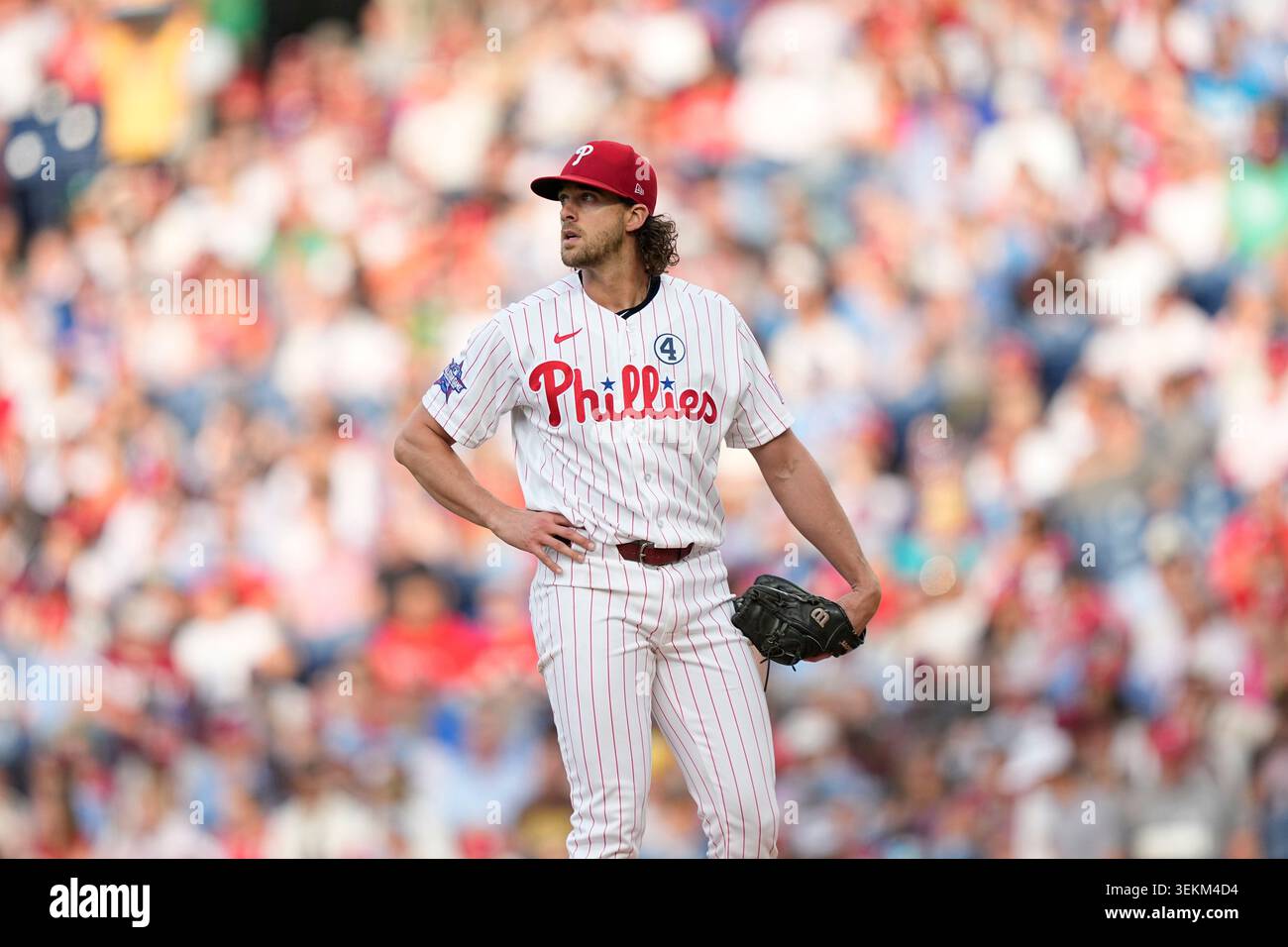 Philadelphia Phillies' Aaron Nola plays during a baseball game Tuesday ...