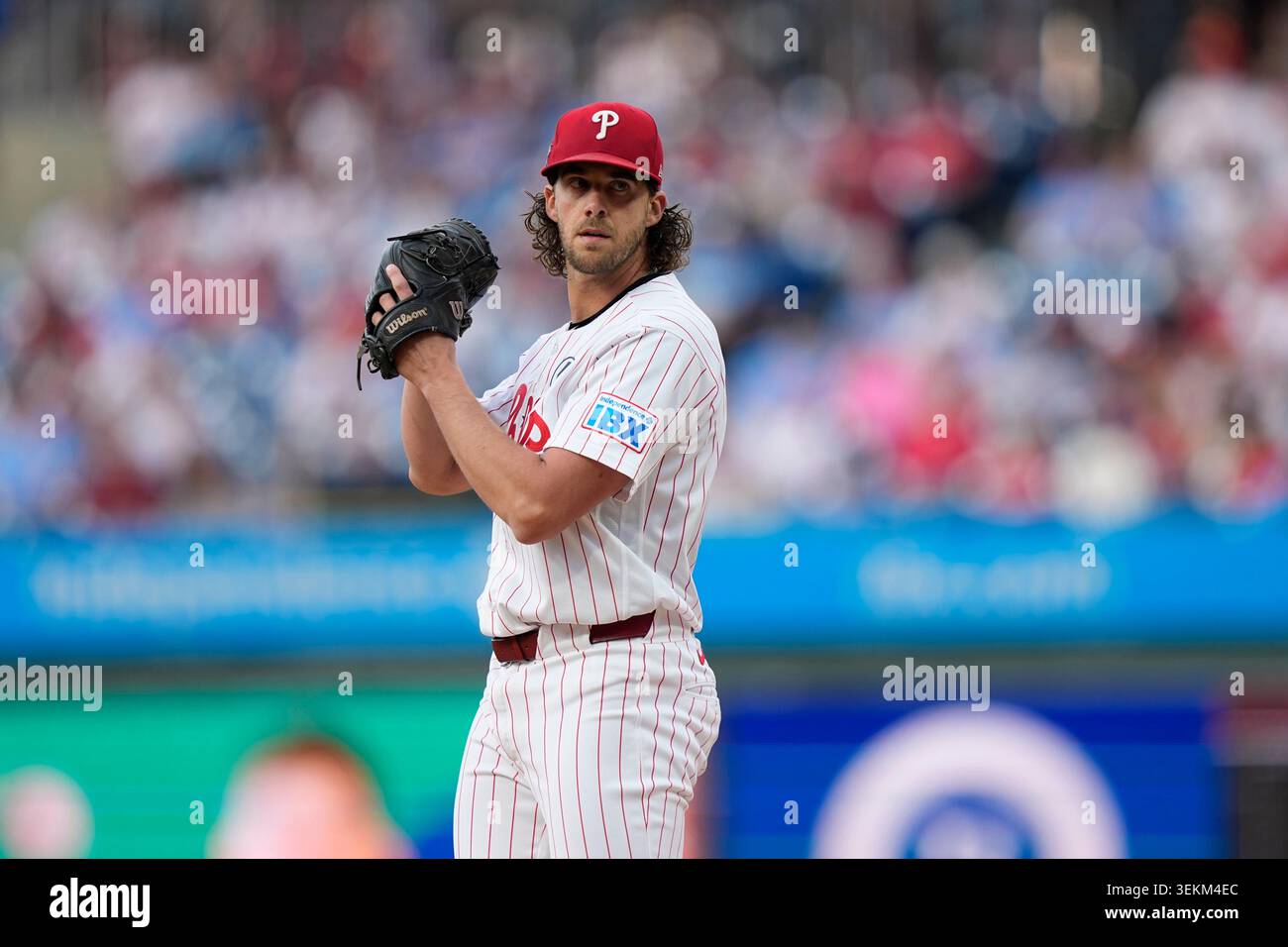 Philadelphia Phillies' Aaron Nola plays during a baseball game Tuesday ...